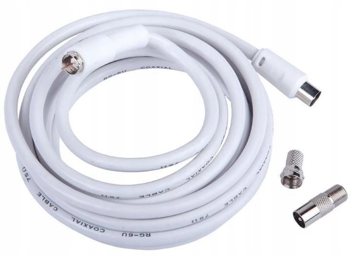 Kabel antenowy XENIC wtyk F biały 5m - Xenic | Sklep EMPIK.COM
