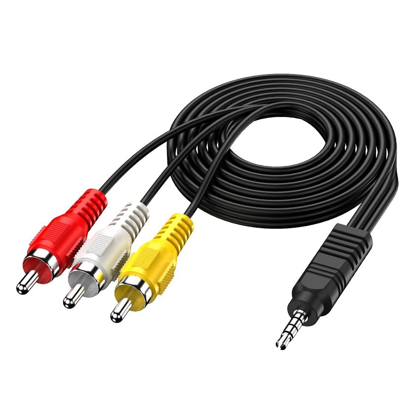 Kabel audio-video mini jack 3,5 mm TRRS | 3× RCA 1,5 m – przewód AV do ...