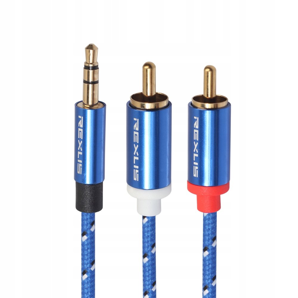 Kabel AUX Audio 1*Mini Jack 3.5 mm 2*RCA Chinch Kabel 1 metr - Novaza ...