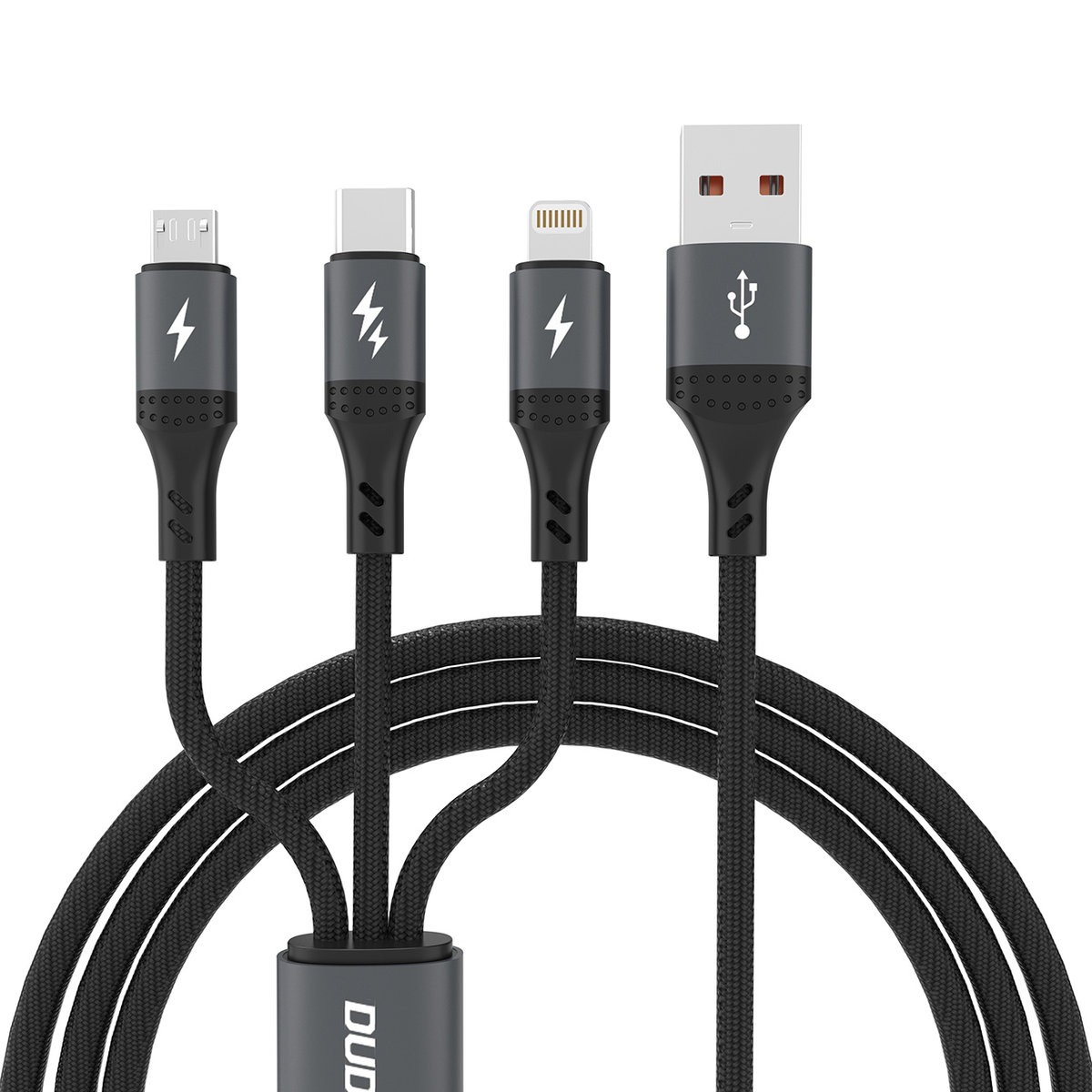 Kabel Dudao L3E 3 w 1 60W MicroUSB USB-C Lightning 1,2m - czarna - Inna marka | Sklep EMPIK.COM