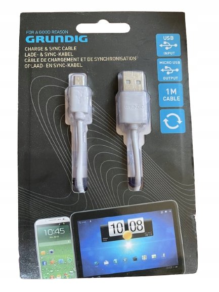 Kabel Grundig USB - microUSB typ B 1 m biały - Grundig | Sklep EMPIK.COM