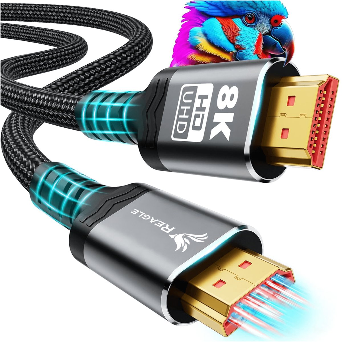 Kabel Hdmi 2.1 8K 4K 144Hz 120Hz Uhd Earc Vrr Hdr 48Gbps Przewód Tv ...