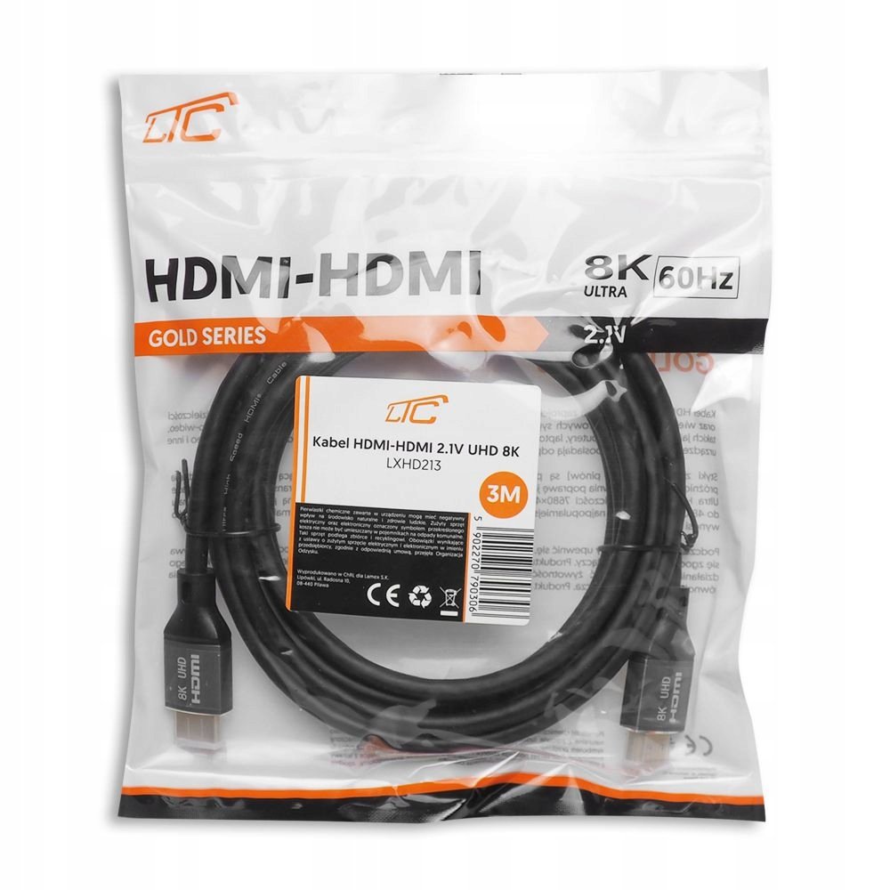 KABEL HDMI-HDMI (V2.1 | 8K | 3 M) CZARNY - LTC | Sklep EMPIK.COM