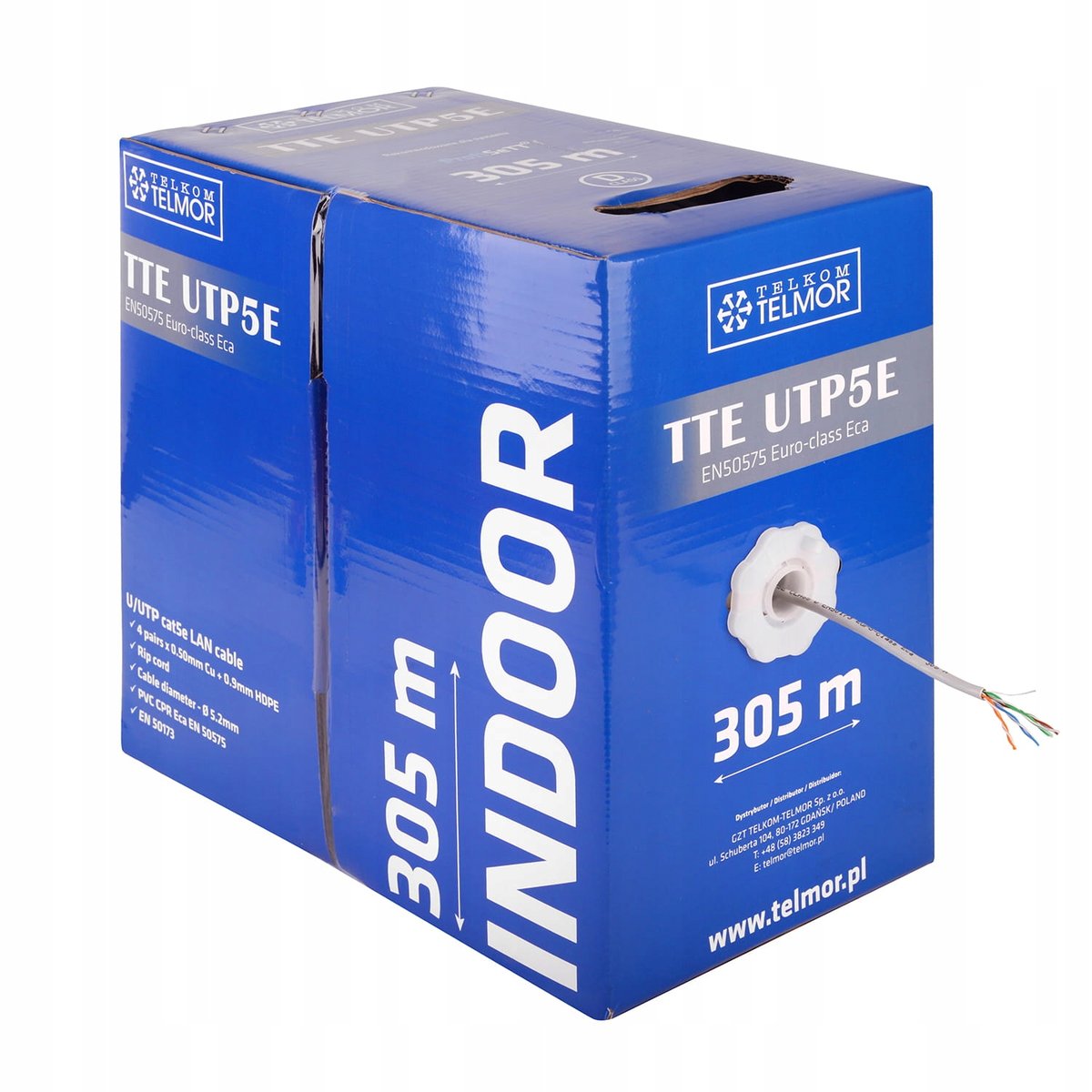 Kabel lan tte utp5e eca 305m - Telkom-Telmor | Sklep EMPIK.COM