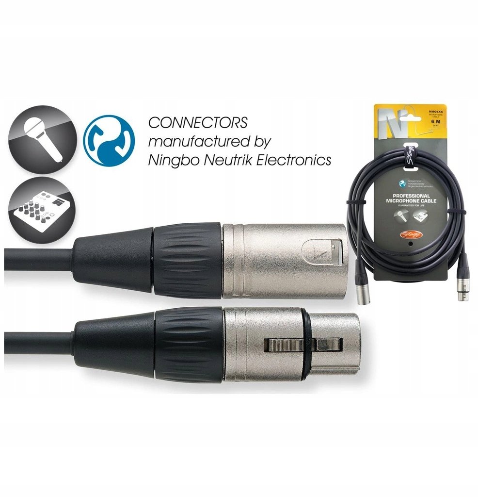 KABEL MIKROFONOWY STAGG NMC6 XX 6 M XLR NEUTRIK PROFESSIONAL - Stagg ...