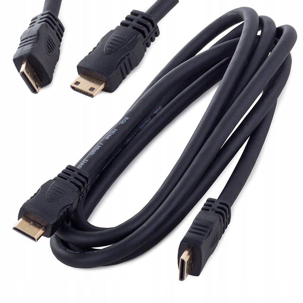 Kabel Mini Hdmi Full Hd 1080 Złote Wtyki 1,5M Hdtv - VERK GROUP | Sklep ...