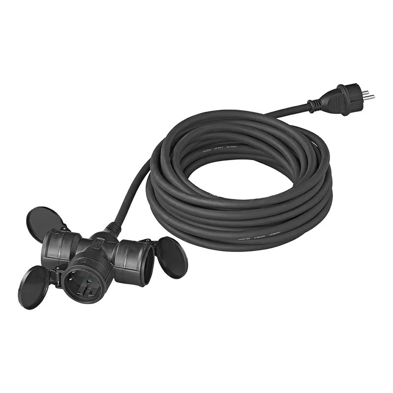Kabel przedłużacz 230V 3 wtyki Schuko 10 m 3x2,5 mm² do przyczepy ...