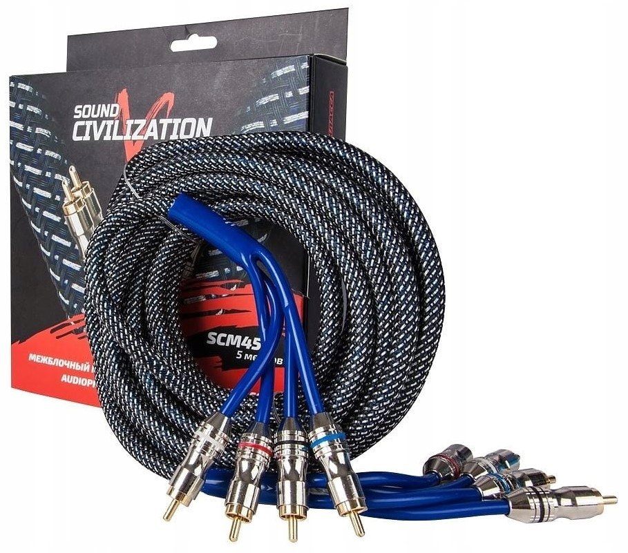 KABEL Przewód AUDIO Stereo SYGNAŁOWY 4x RCA Cinch EKRAN OFC 5m - KICX SCM45 - KICX | Motoryzacja ...