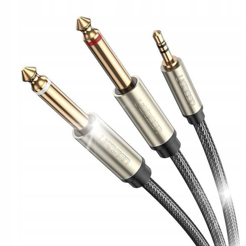 KABEL PRZEWÓD AUDIO TRS MINI JACK 3,5 MM - 2 X 2X TRS JACK 6,35MM 2M ...
