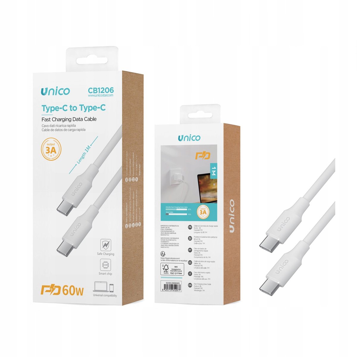 KABEL PRZEWÓD USB TYPU C DO USB TYPU C SZYBKIE ŁADOWANIE PD 60W 1M ...