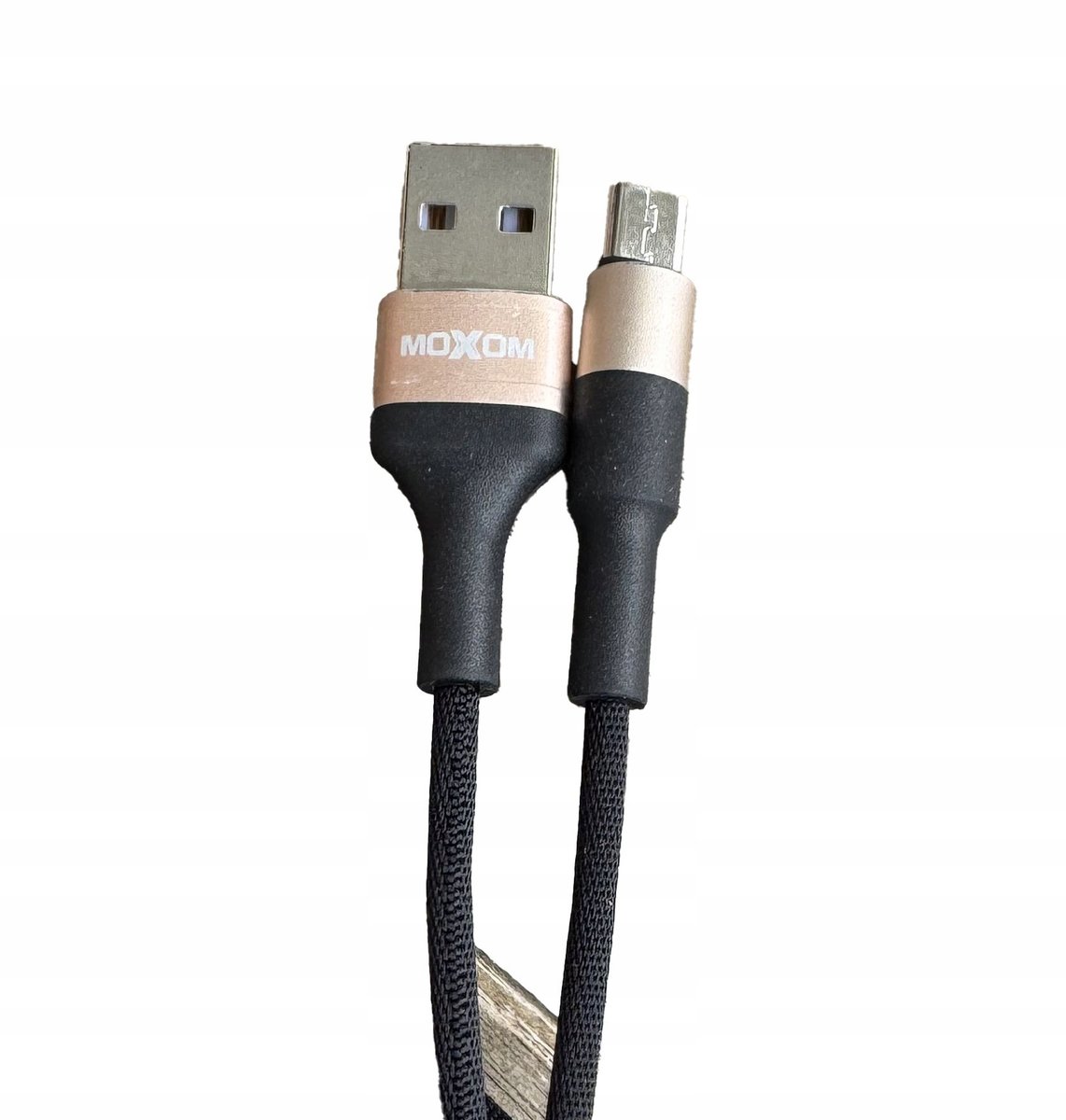 Kabel USB - micro USB 2m czarny/złoty - MOXOM | Sklep EMPIK.COM