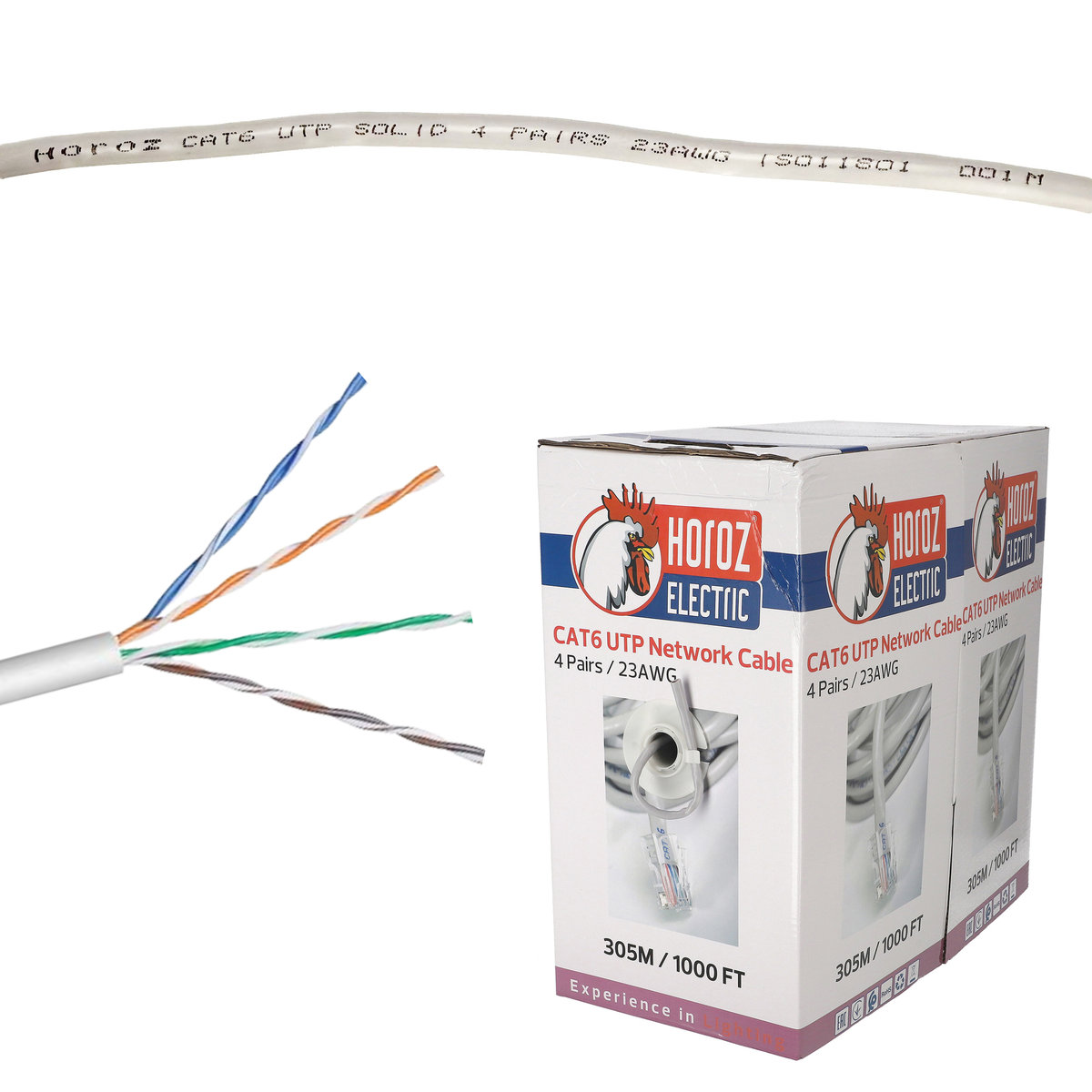 Kabel UTP kabel LAN przewód sieciowy skrętka CAT6 1 Gb/s 250 MHz / 23 ...