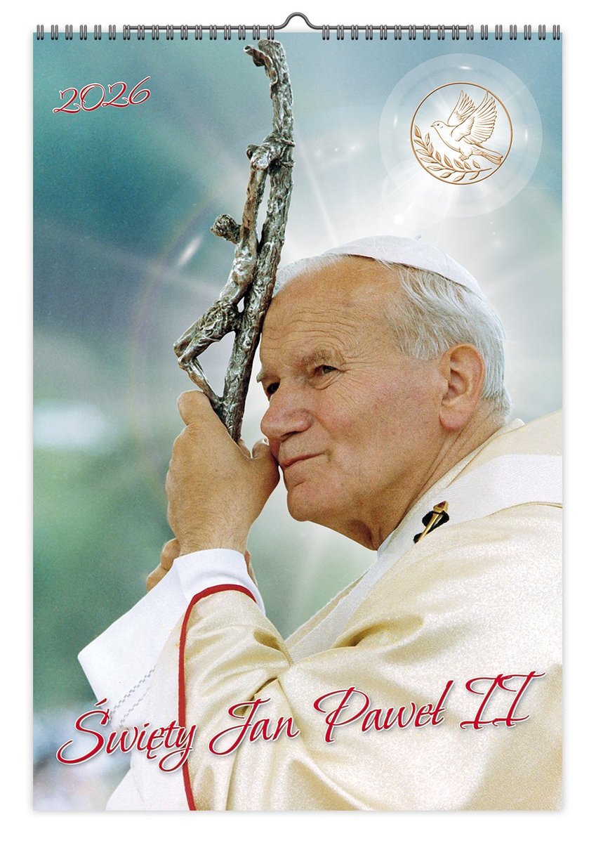 KALENDARZ 2026 ŚCIENNY ŚWIĘTY JAN PAWEŁ II A3 V8 - Pan Kalendarzyk ...