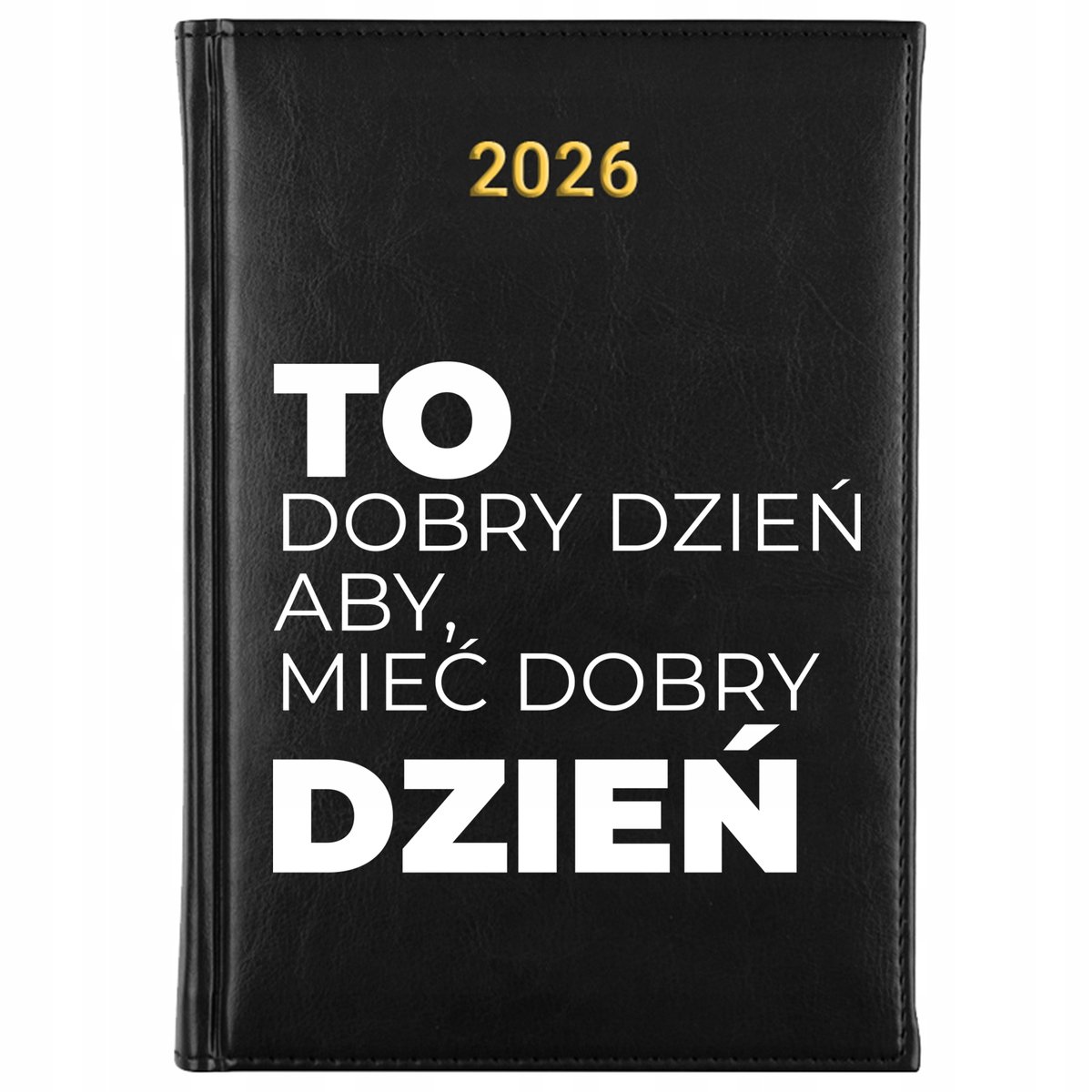 KALENDARZ CZARNY 2026 A5 PLANNER TERMINARZ | PREZENT CYTAT DOBRY DZIEŃ ...