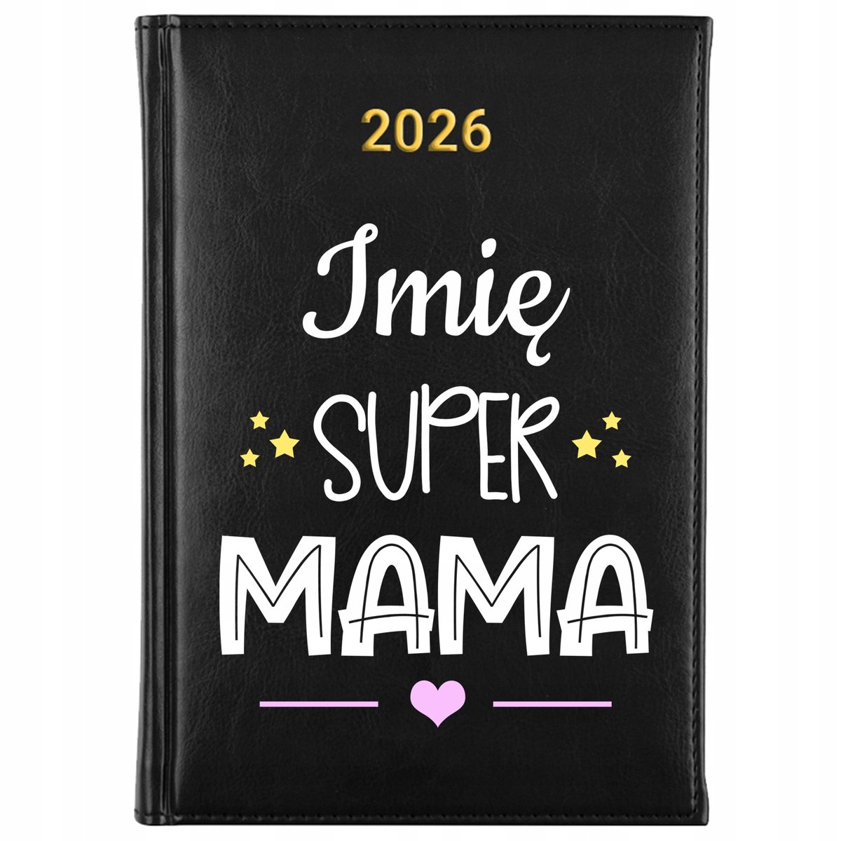 KALENDARZ CZARNY 2026 A5 PLANNER TERMINARZ | PREZENT DLA MAMY IMIĘ ...