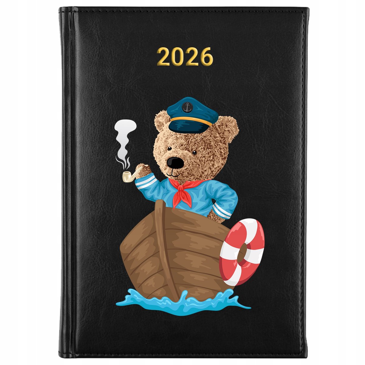 KALENDARZ CZARNY 2026 A5 PLANNER TERMINARZ | PREZENT TEDDY BEAR MIŚ ...