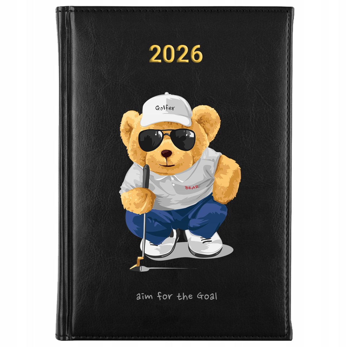 KALENDARZ CZARNY 2026 PLANER TERMINARZ | PREZENT TEDDY BEAR MIŚ ...