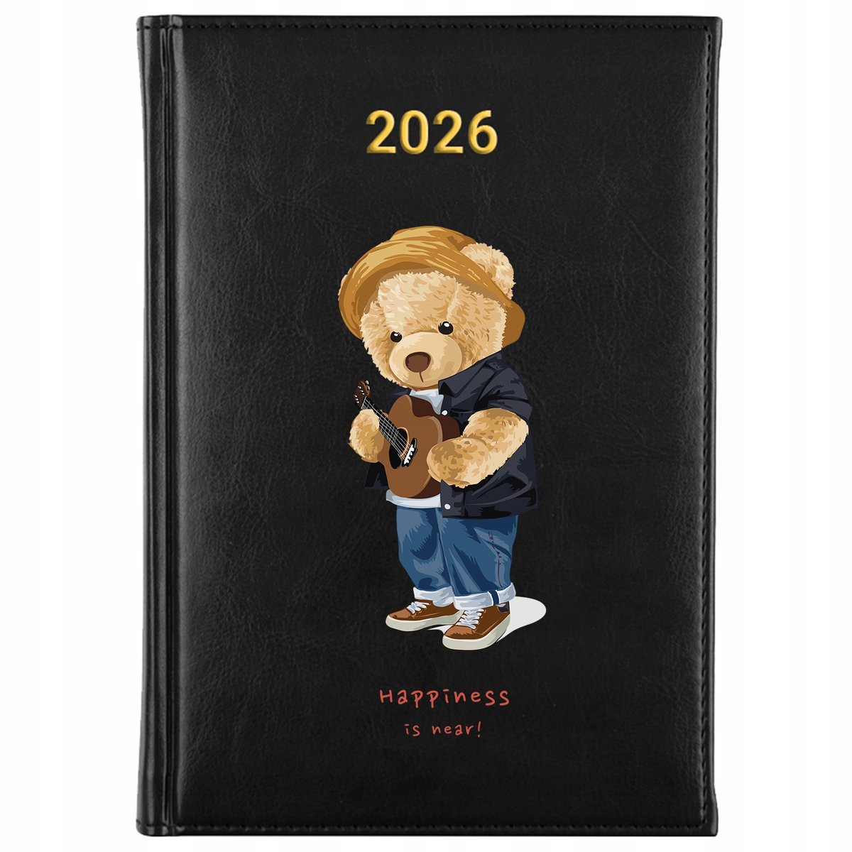 KALENDARZ CZARNY 2026 PLANER TERMINARZ | PREZENT TEDDY BEAR MIŚ GRAJEK ...