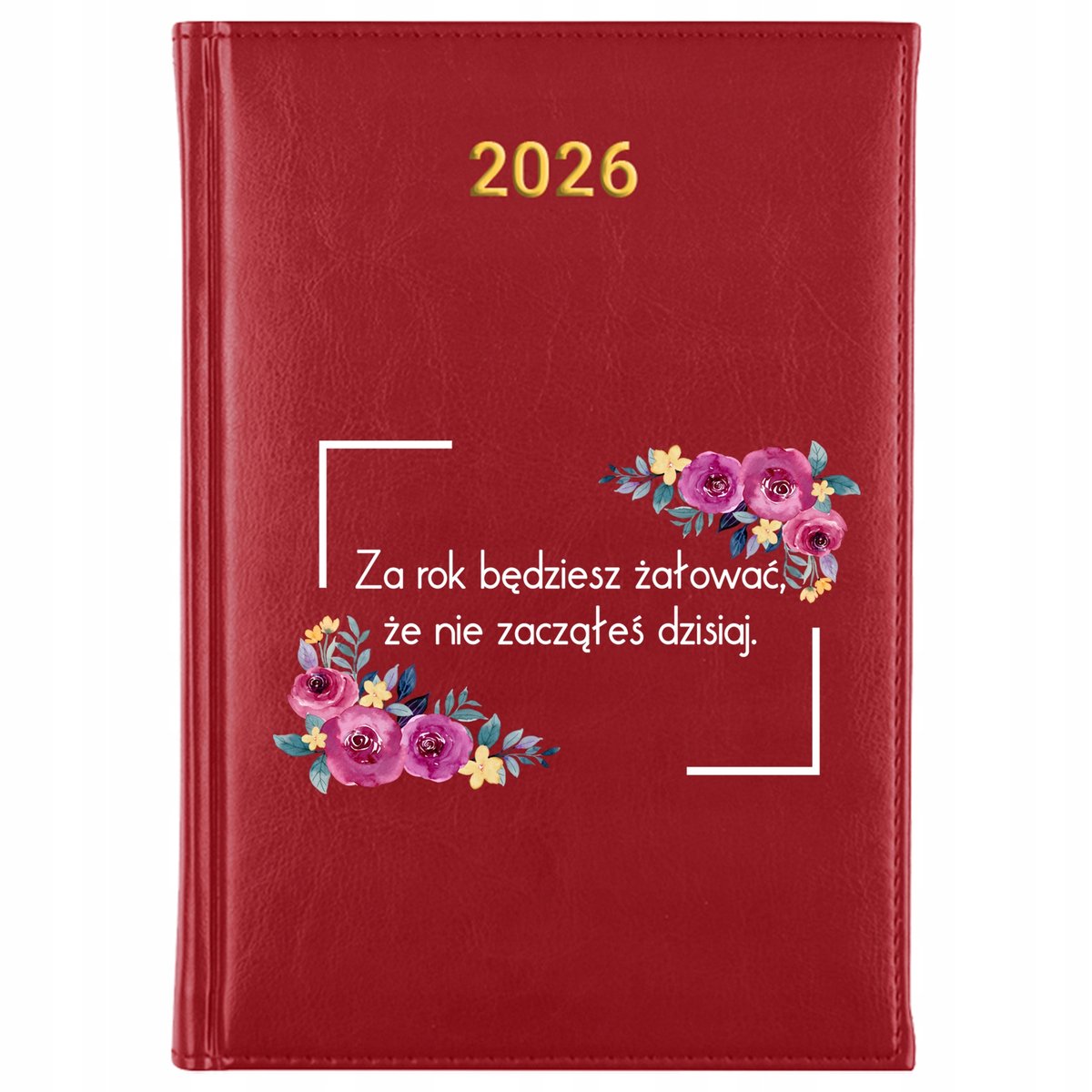 KALENDARZ CZERWONY 2026 A5 PLANER TERMINARZ | PREZENT MOTYWACJA ZA ROK ...