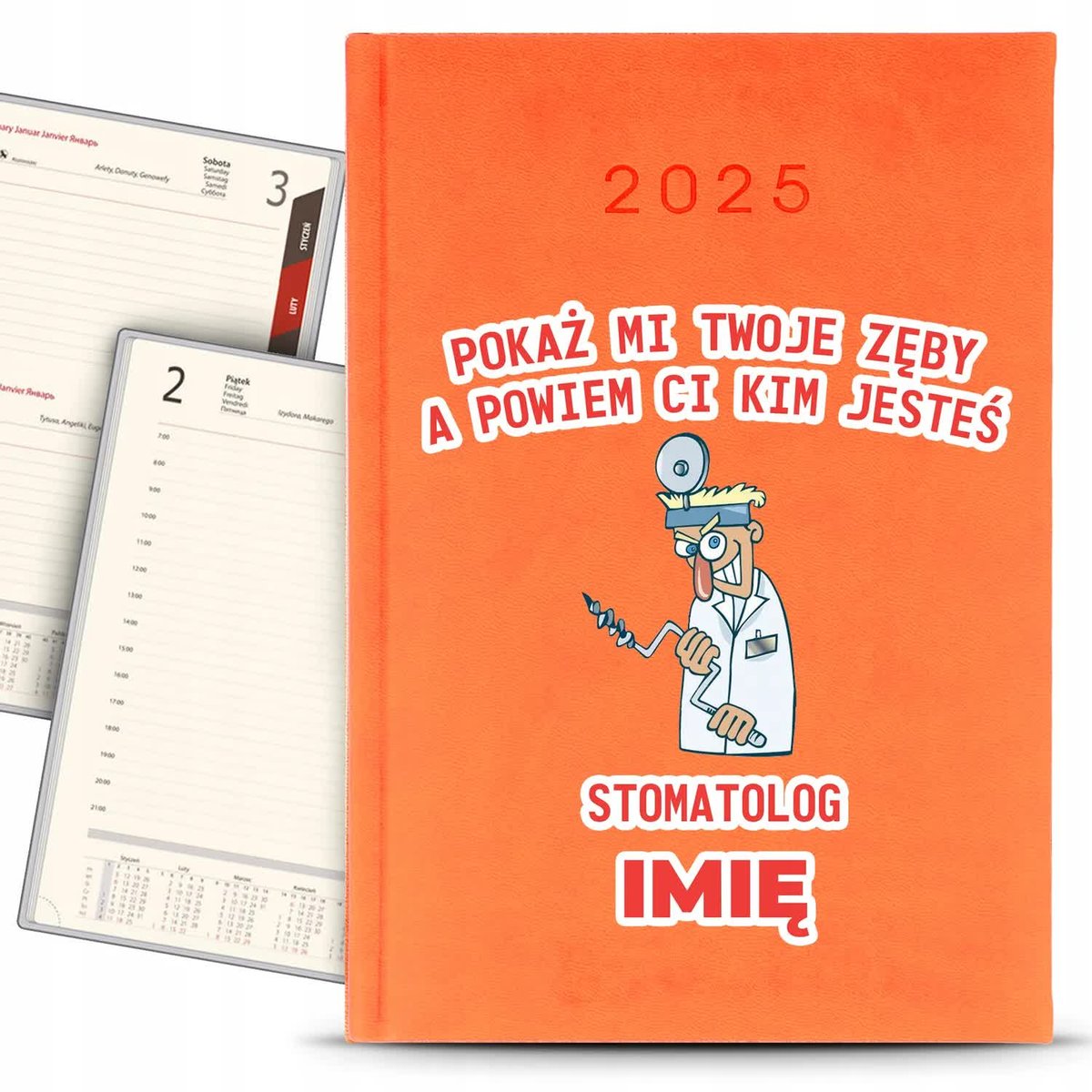 KALENDARZ Dzienny Książkowy A5 2025 rok Prezent dla STOMATOLOGA Własny ...
