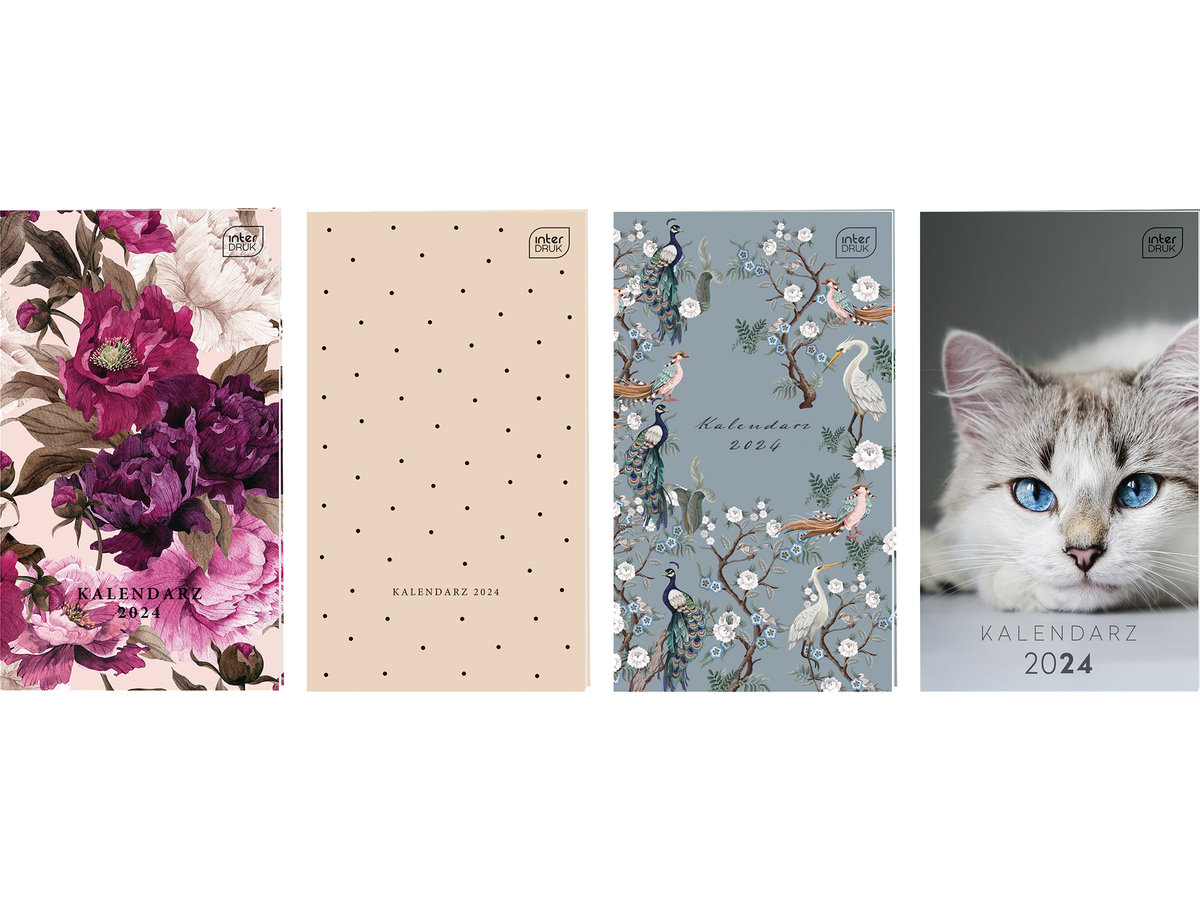 Kalendarz książkowy 2024 dzienny A6 Interdruk S.A mix wzorów ...