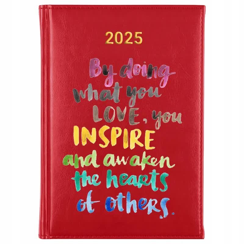 Kalendarz Książkowy Czerwony A5 2025 BY DOING WHAT YOU LOVE YOU INSPIRE ...