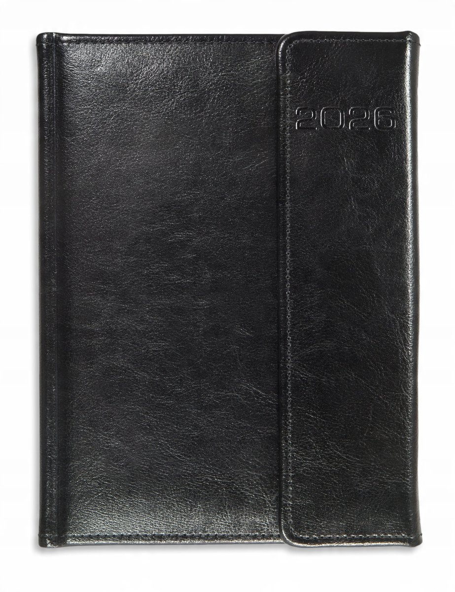 KALENDARZ książkowy ZAPINANY 2026 A4 DZIENNY CZARNY Skóra terminarz - Inna marka | Sklep EMPIK.COM