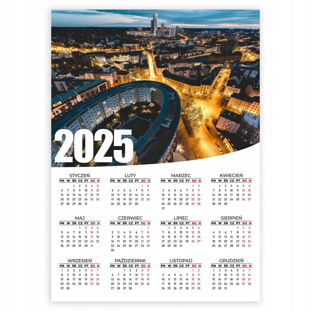 KALENDARZ PLAKATOWY 2025 MIASTO NOCĄ ULICE 50x70 Na Ścianę Wzory - Inna ...