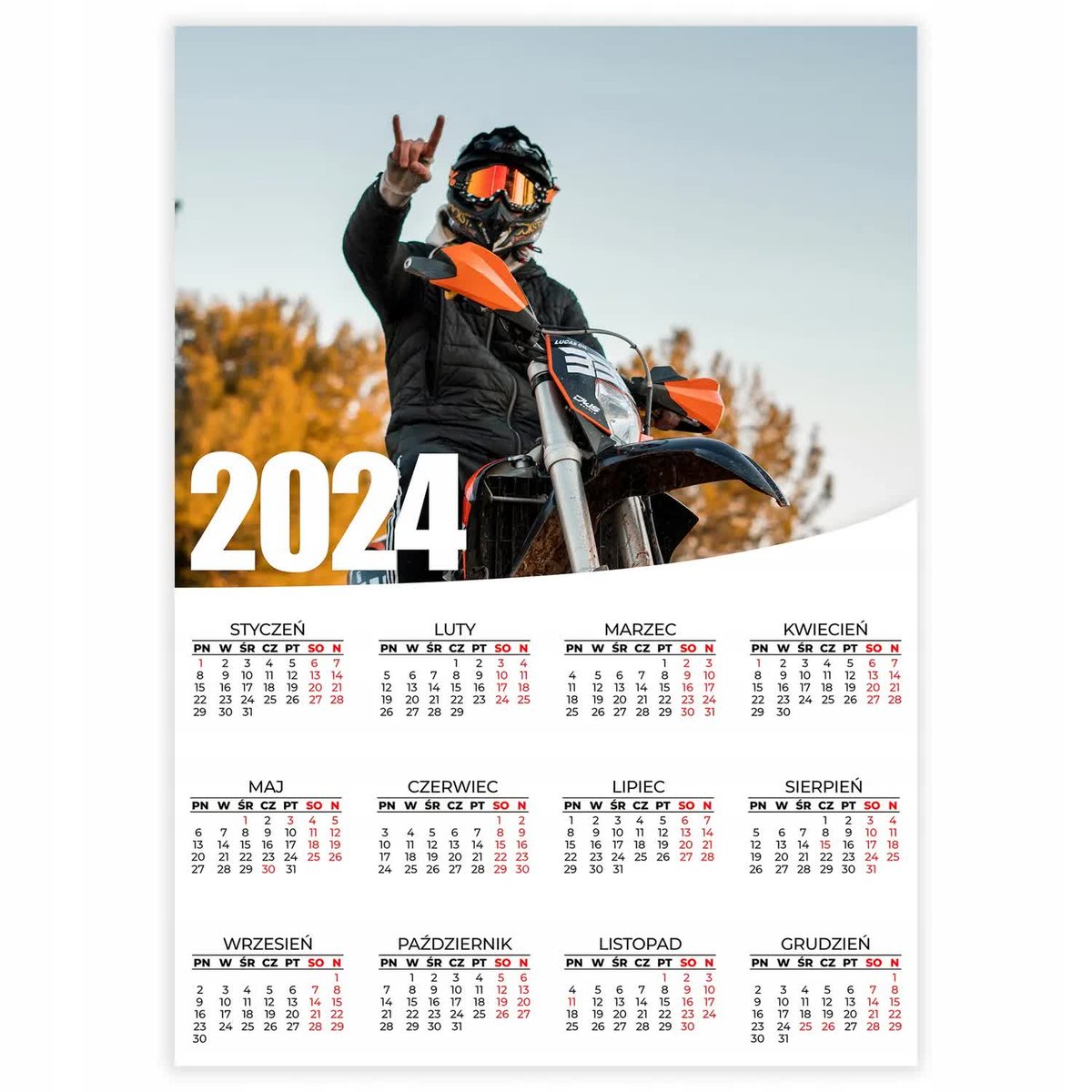 Kalendarz Plakatowy Ścienny 2024 Rok 50x70cm Enduro Cross Motosport Wzory - Inna marka | Sklep ...