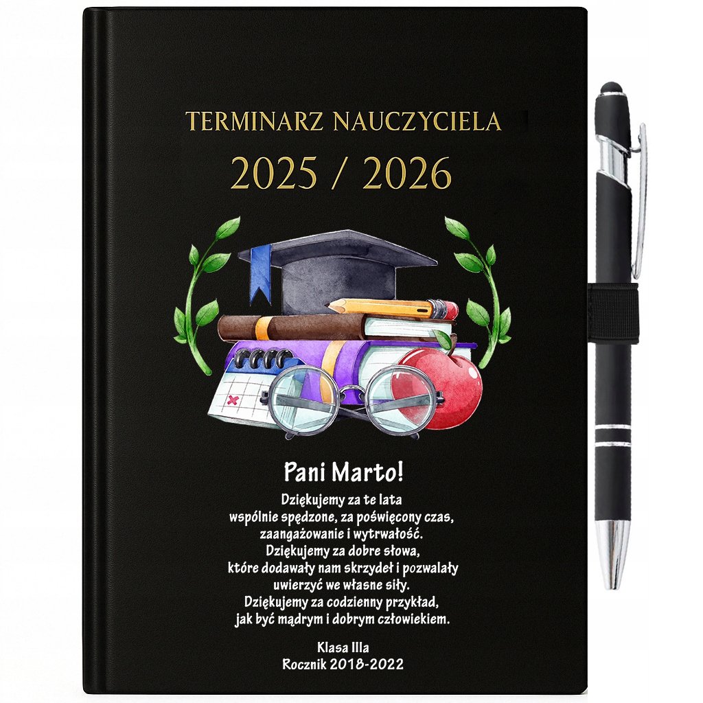 Kalendarz planer 25/26 prezent dla nauczyciela, zakończenie roku ...