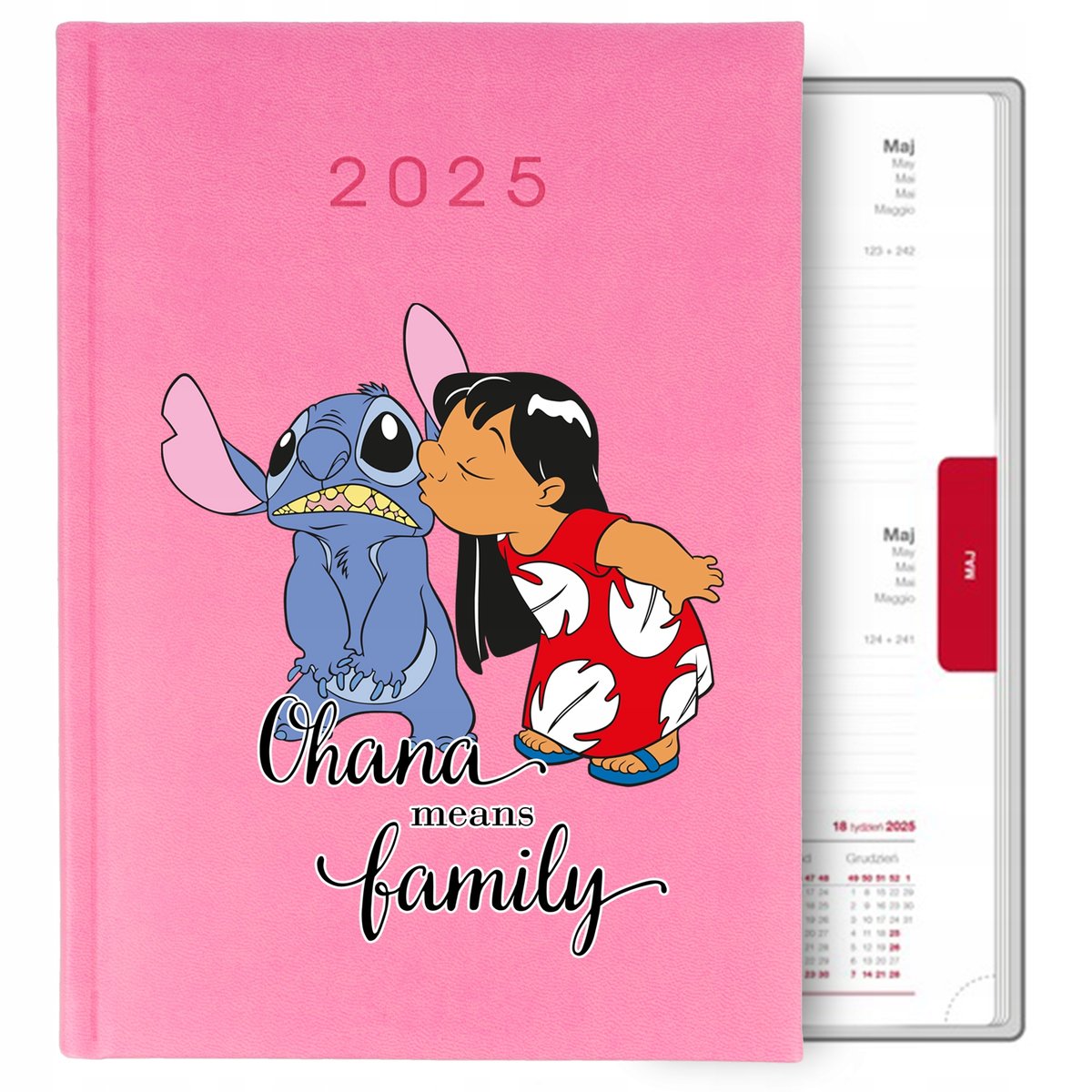 Kalendarz Różowy A5 2025 Prezent Motyw Lilo I Stich Ochana Means Family ...