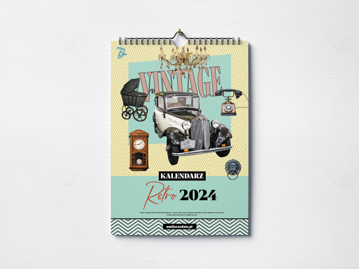 Kalendarz Ścienny Retro - A3 - 2024 R. - Inna marka | Sklep EMPIK.COM