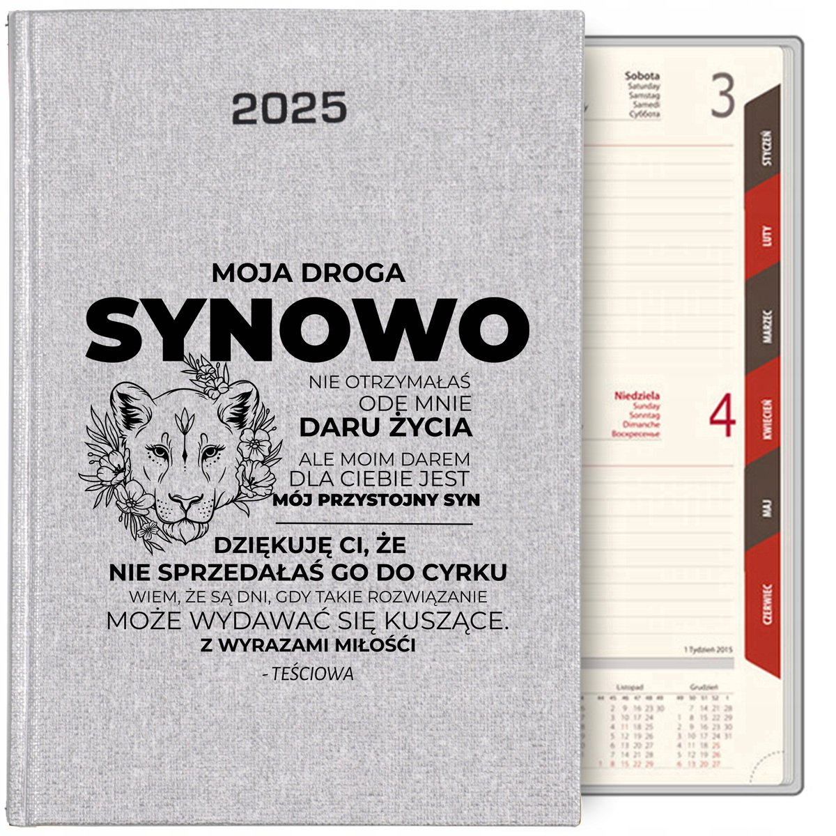Kalendarz Terminarz Planer B5 2025 Prezent Dla Synowej Na Każdą Okazje Wz - Inna marka | Sklep ...