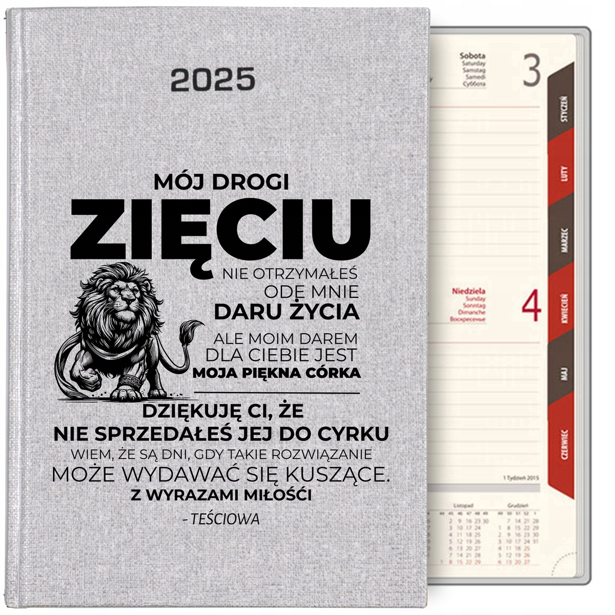 Kalendarz Terminarz Planer B5 2025 Prezent Dla Zięcia Na Każdą Okazje Wz - Inna marka | Sklep ...