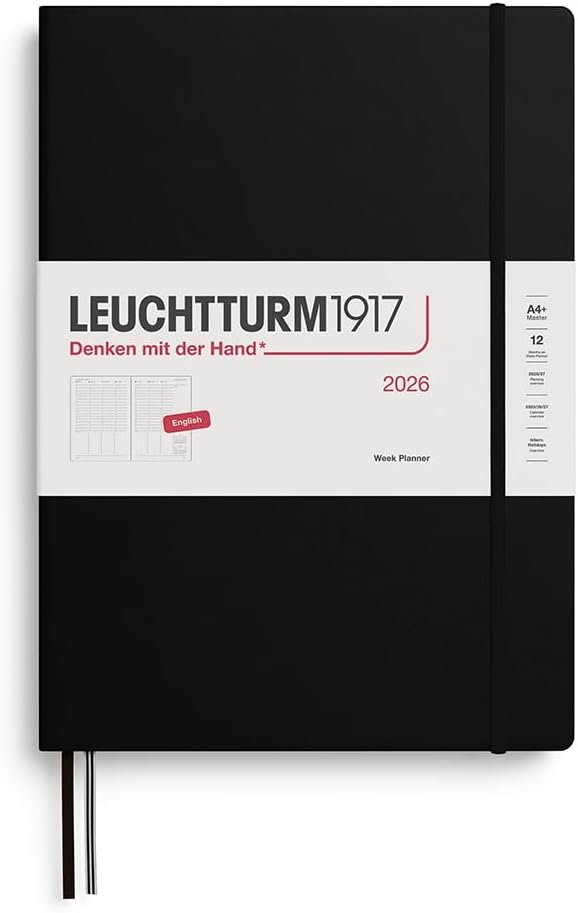 KALENDARZ TYGODNIOWY PIONOWY LEUCHTTURM1917 MASTER (A4+) 2026 CZARNY - Leuchtturm | Sklep EMPIK.COM