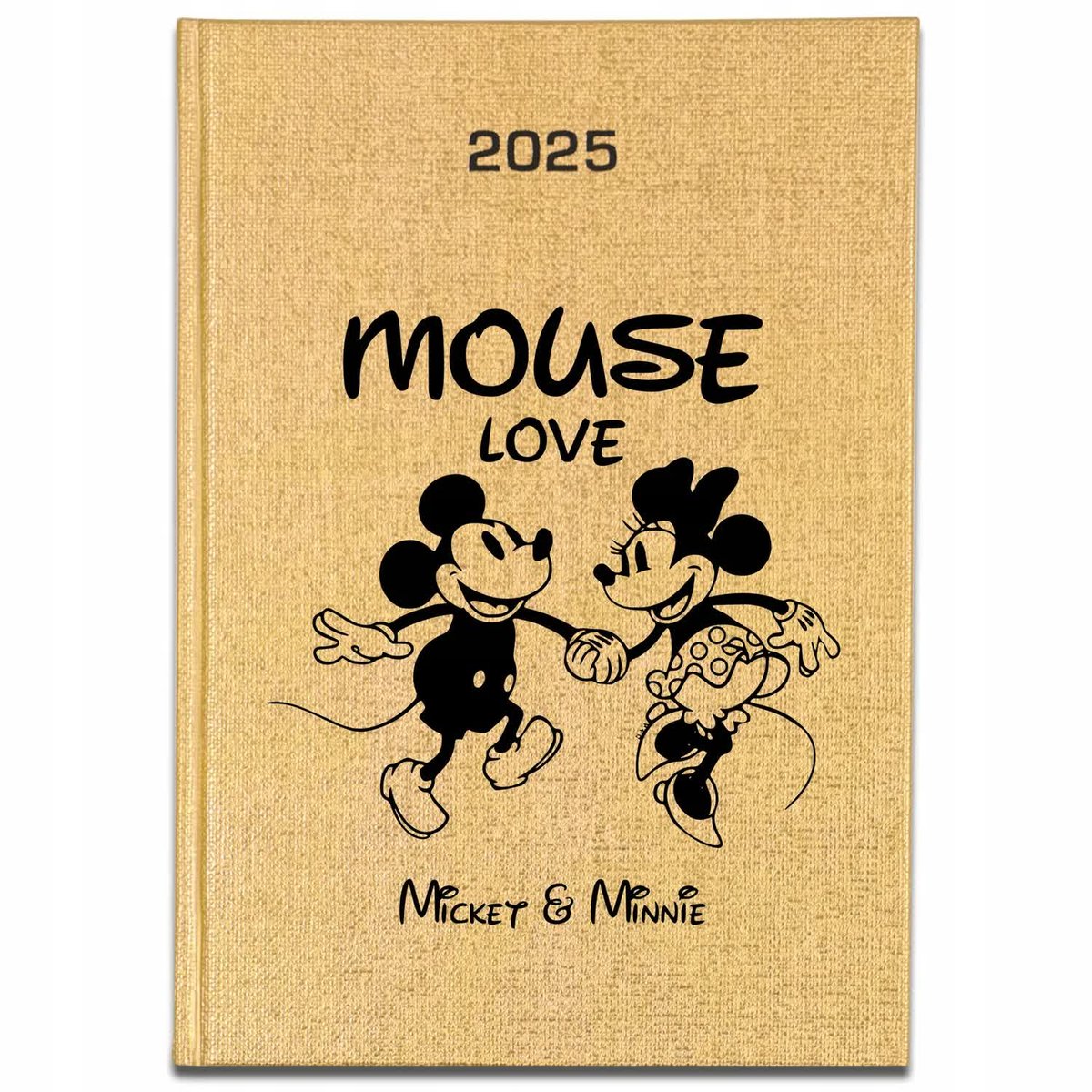 KALENDARZ ZŁOTY B5 2025 Książkowy Dla Fana MOUSE LOVE Mickey Minnie ...