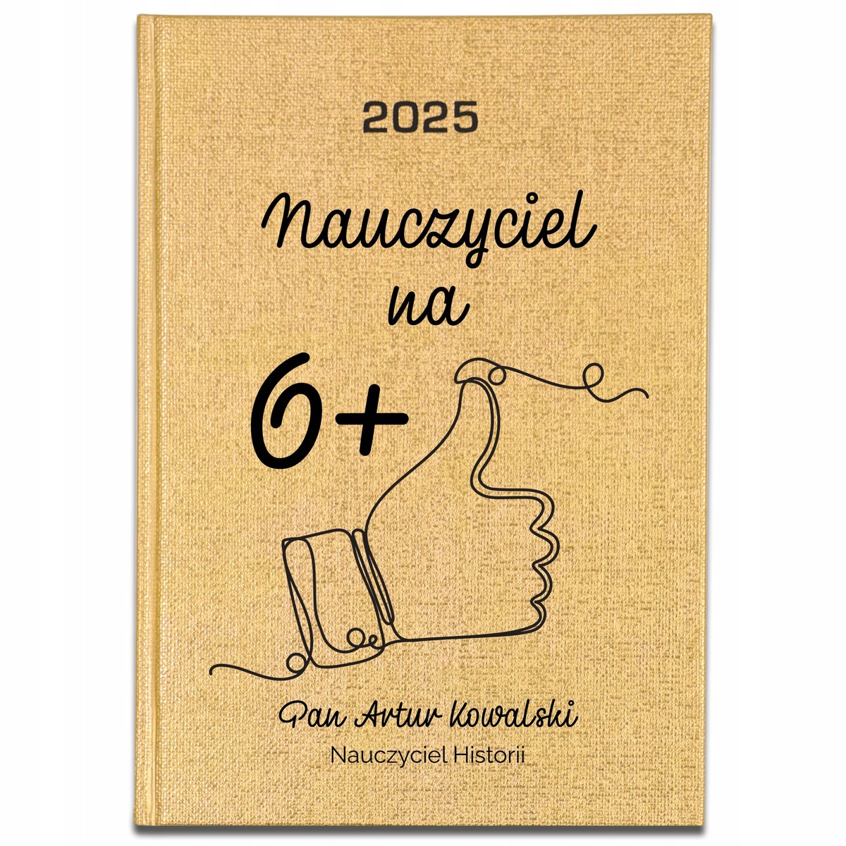 KALENDARZ ZŁOTY B5 2025 Książkowy Planer Dla NAUCZYCIEL NA 6+ Imię Wzory - Inna marka | Sklep ...