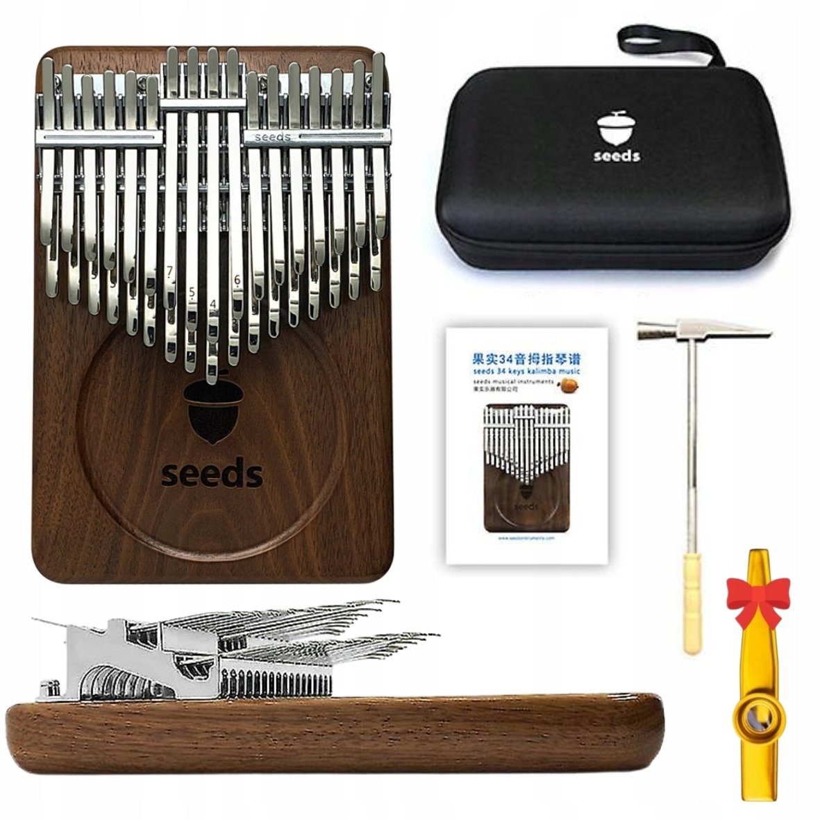 Kalimba SEEDS 34 tony 34-tonowa chromatyczna oryginalna + etui stroik ...