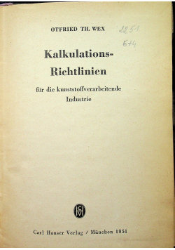 Kalkulations Richtlinien - | Książka w Empik