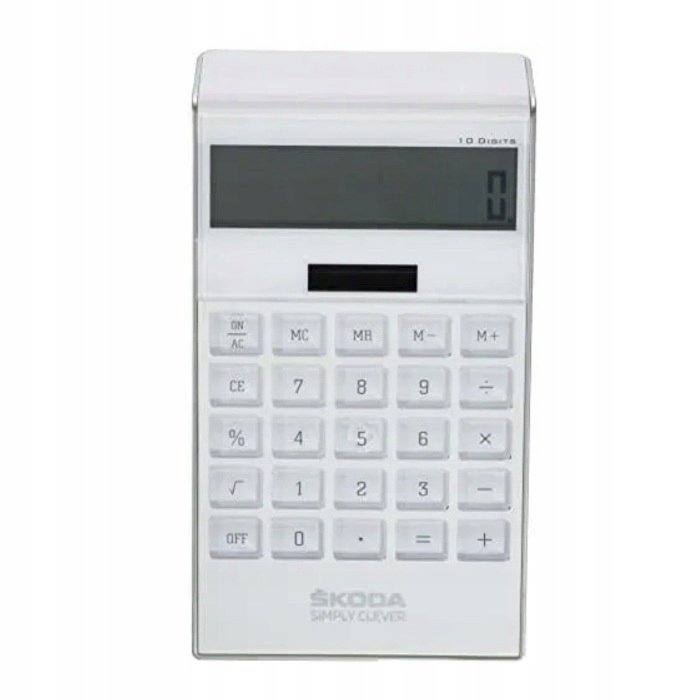 Kalkulator solarny SKODA CalcX MVF18-067 biurowy stołowy biały stylowy ...