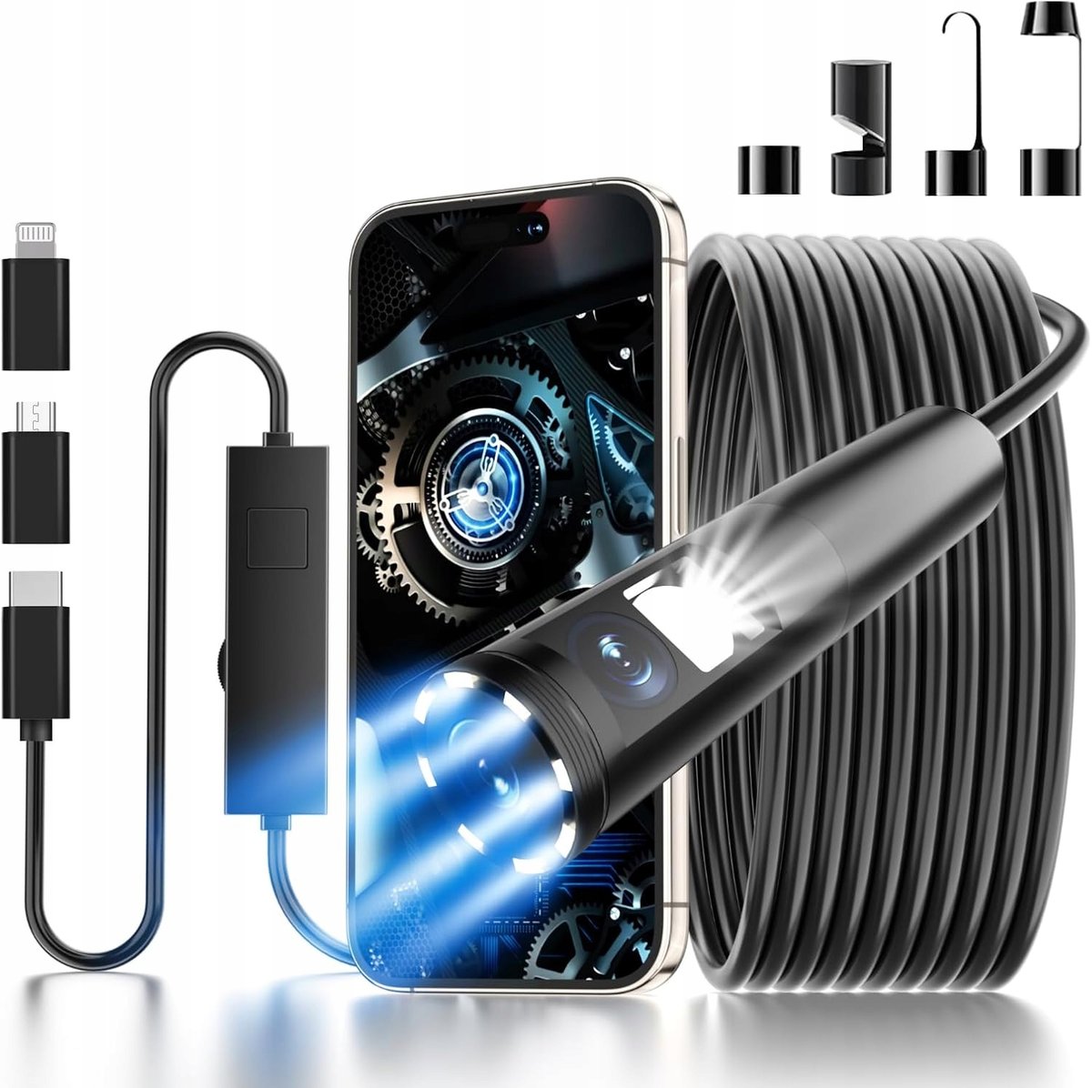 Kamera INSPEKCYJNA ENDOSKOP DWIE KAMERY 2M 7LED 2xFHD WIFI iPHONE ANDROID - Nexoo | Sklep EMPIK.COM