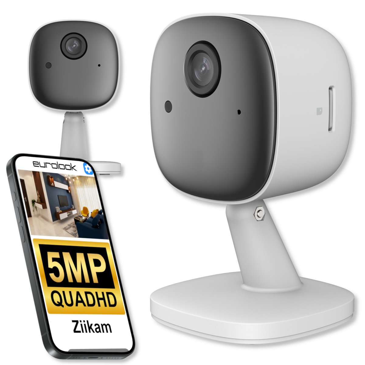 Kamera IP WiFi 5MPX QHD Elektroniczna Niania Monitoring Domu Sklepu ...