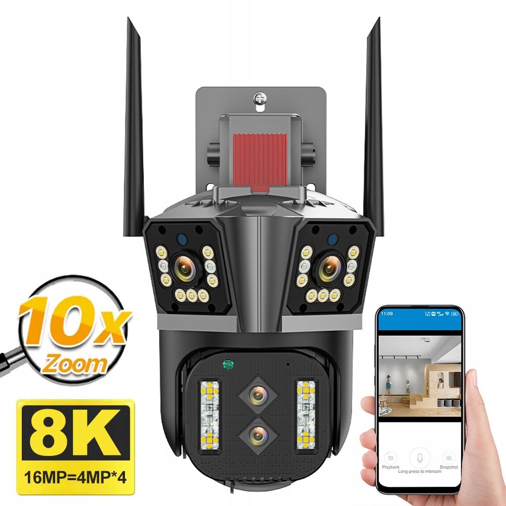 Kamera OBROTOWA 360° IP zewnętrzna 16MP 8K 10 X ZOOM WI-FI Detekcja Głośnik - Inna marka | Sklep ...