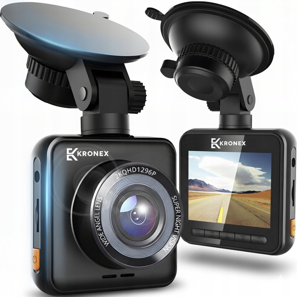 KAMERA SAMOCHODOWA KRONEX WIDEOREJESTRATOR QHD MODUŁ GPS DASH CAM HDR ...