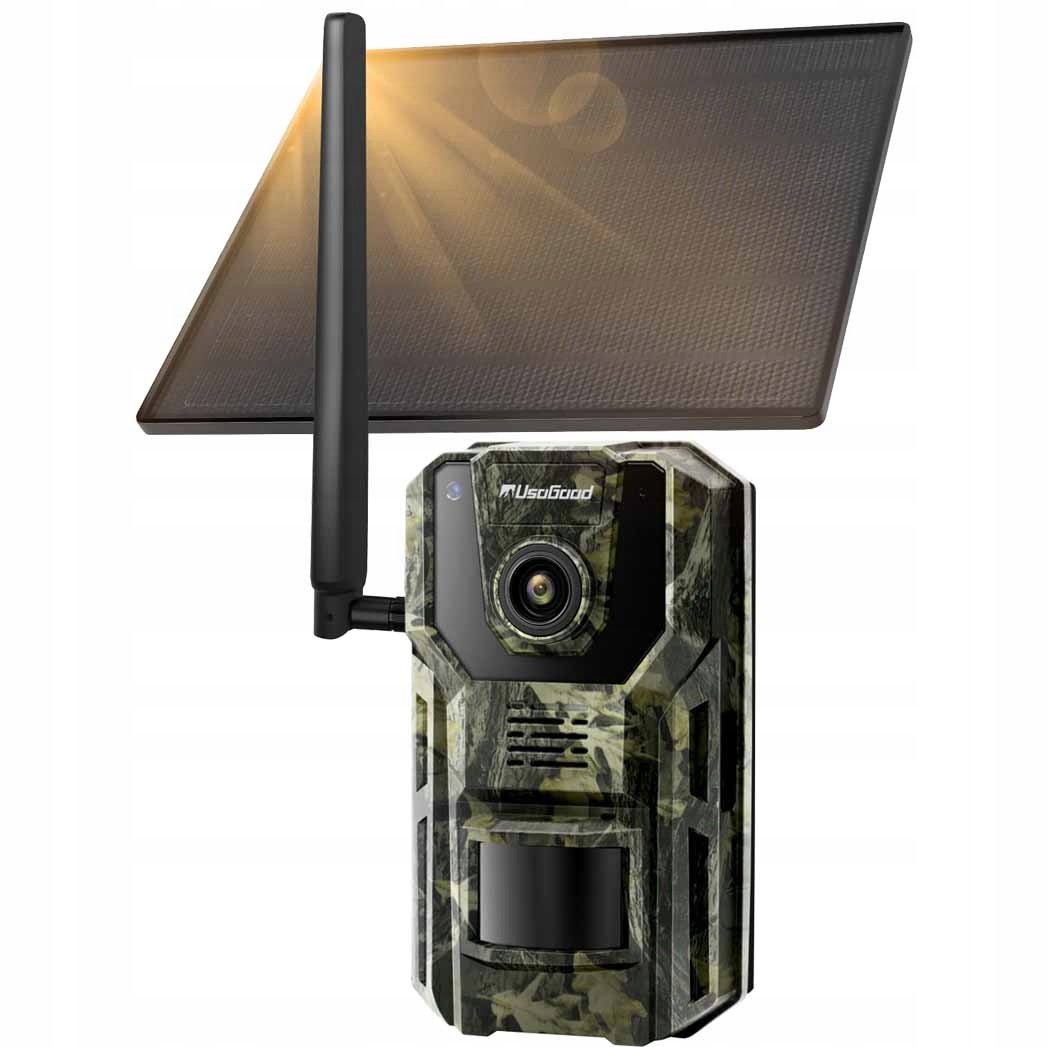 KAMERA SOLARNA ZEWNĘTRZNA OBROTOWA FOTOPUŁAPKA SIM GSM 4G LTE SIM 2K ...