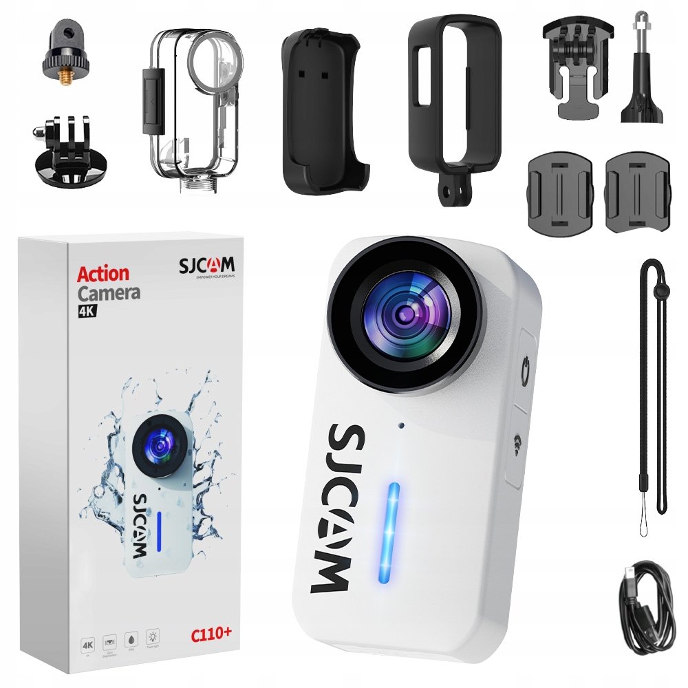 Kamera sportowa SJCAM C110 + White 4K30FPS 20MP Wodoodporna Wi-fi gyro ...