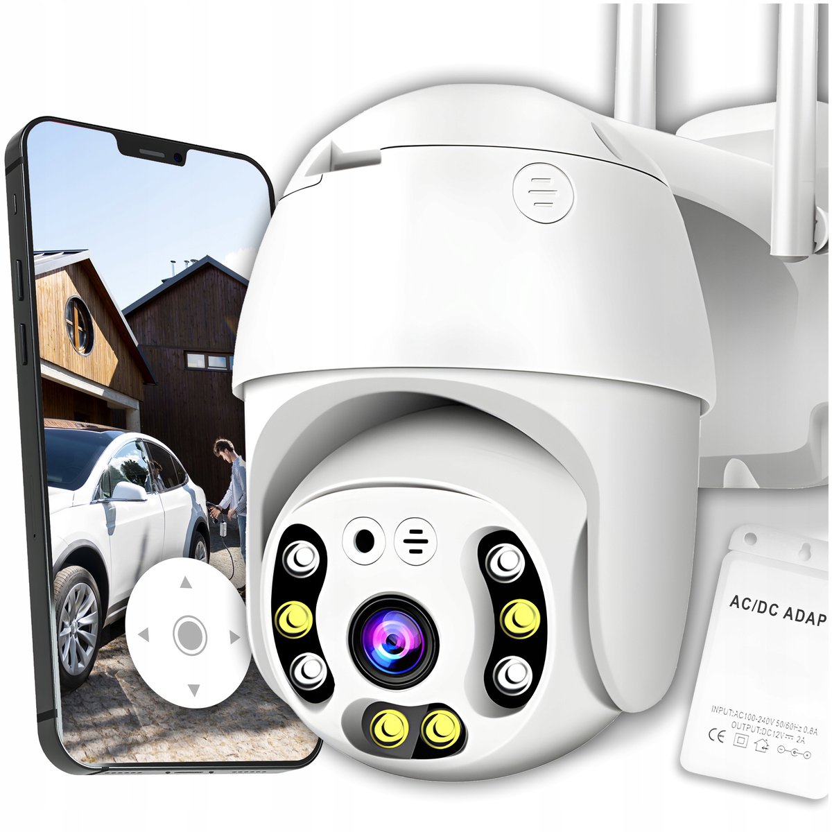 KAMERA WIFI IP SMART OBROTOWA FULL HD 2MP MONITORING 1080p ZOOM 4x ...