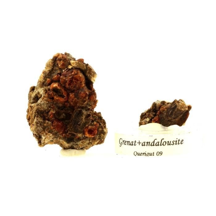 Kamienie i minerały. Gruby granat + andaluzyt. 190,0 ct. Quérigut ...
