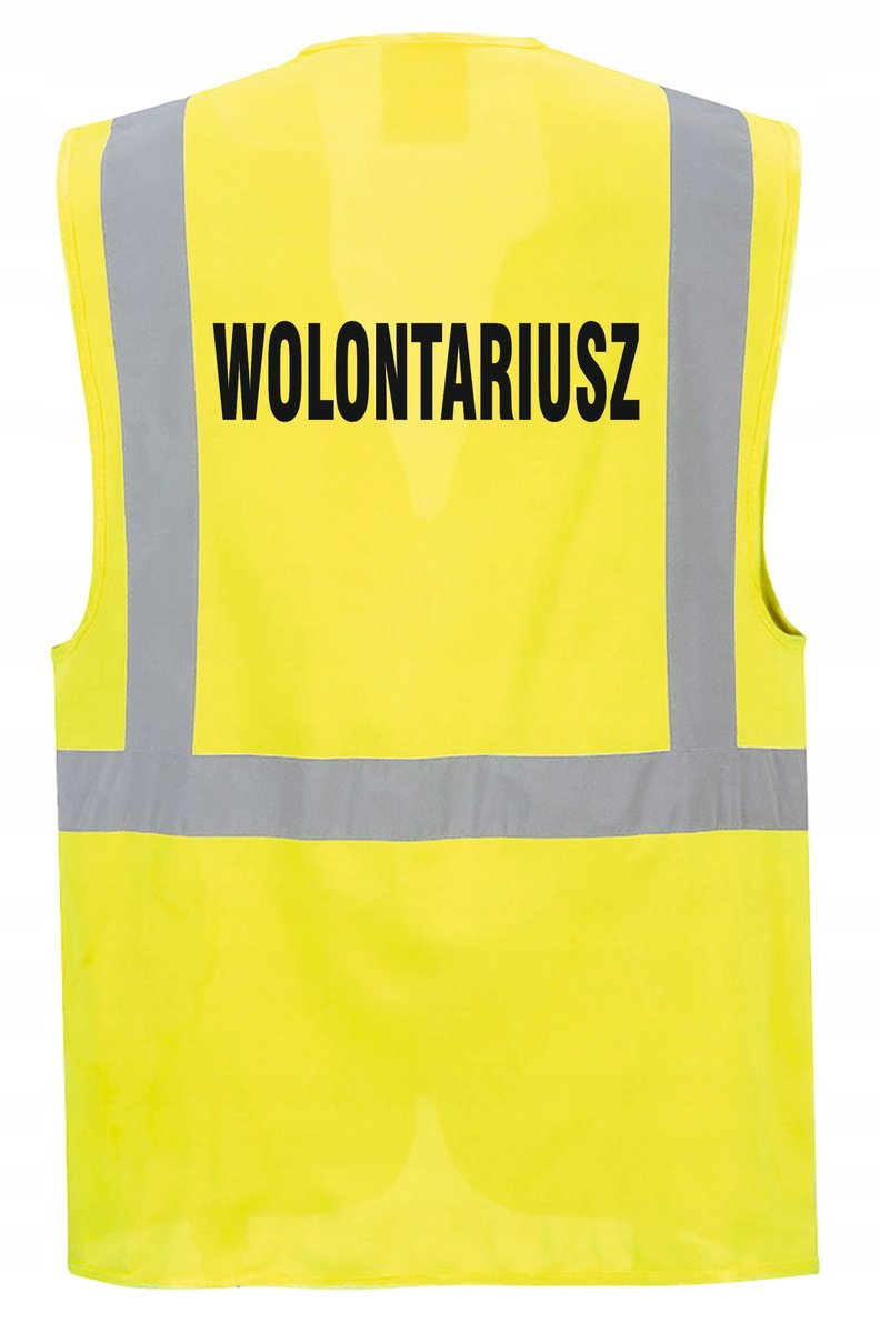 Kamizelka odblaskowa WOLONTARIUSZ - kieszenie, nadruk, rozmiar S ...