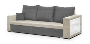 Kanapa sofa 3 os z funkcj spania spr yny bonell SAM1 kremowy/jasno szary - wygodniej.pl | Sklep ...